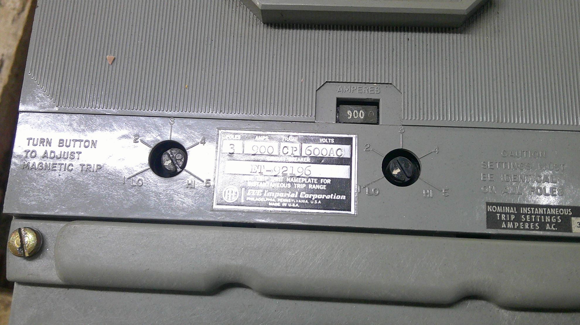 ITE CP Circuit Breaker 900 Amp 600 Volt AC | Used & Refurbished ...